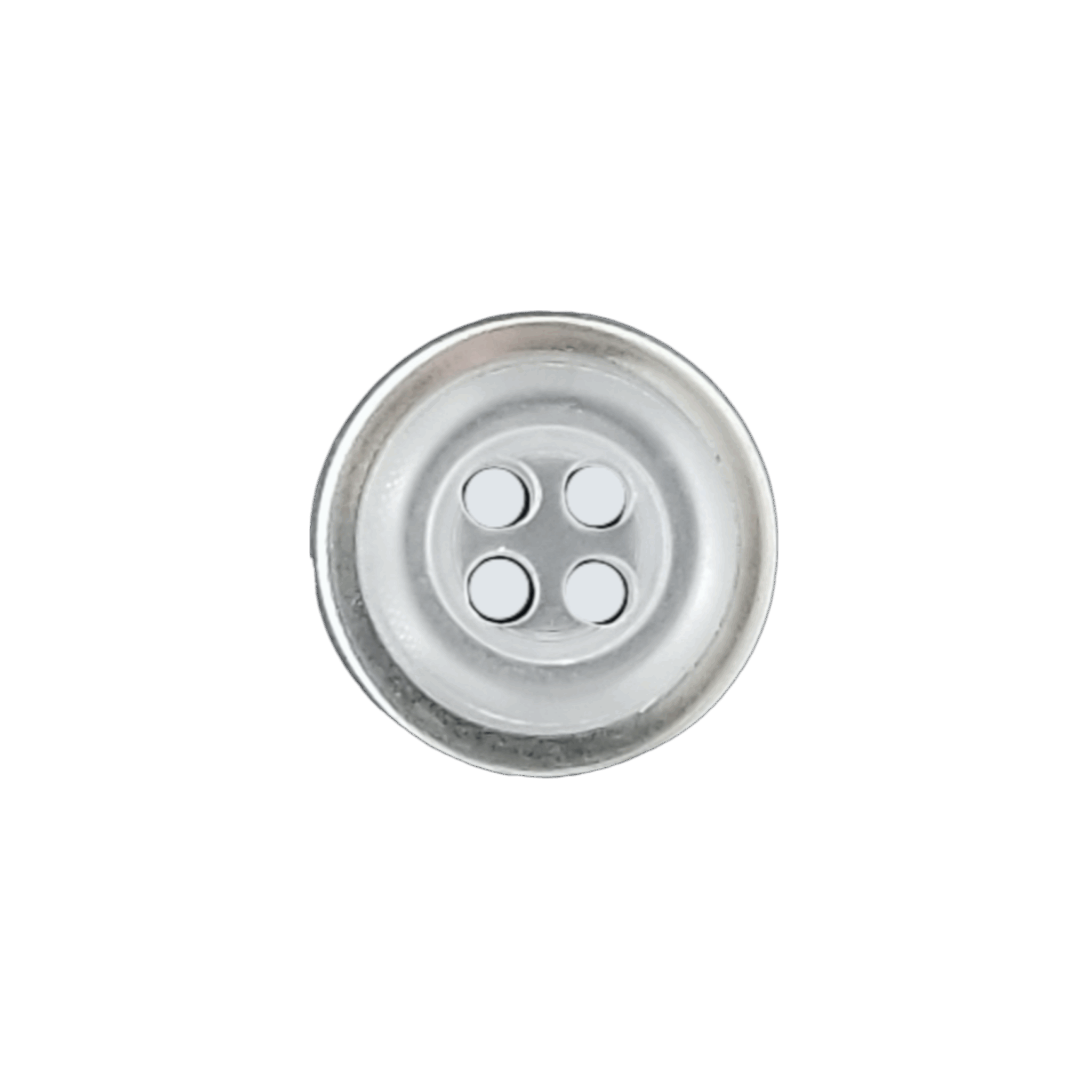 Shiny White Pearl 4-Hole Button with Siver Rim – Heit's Wholesale