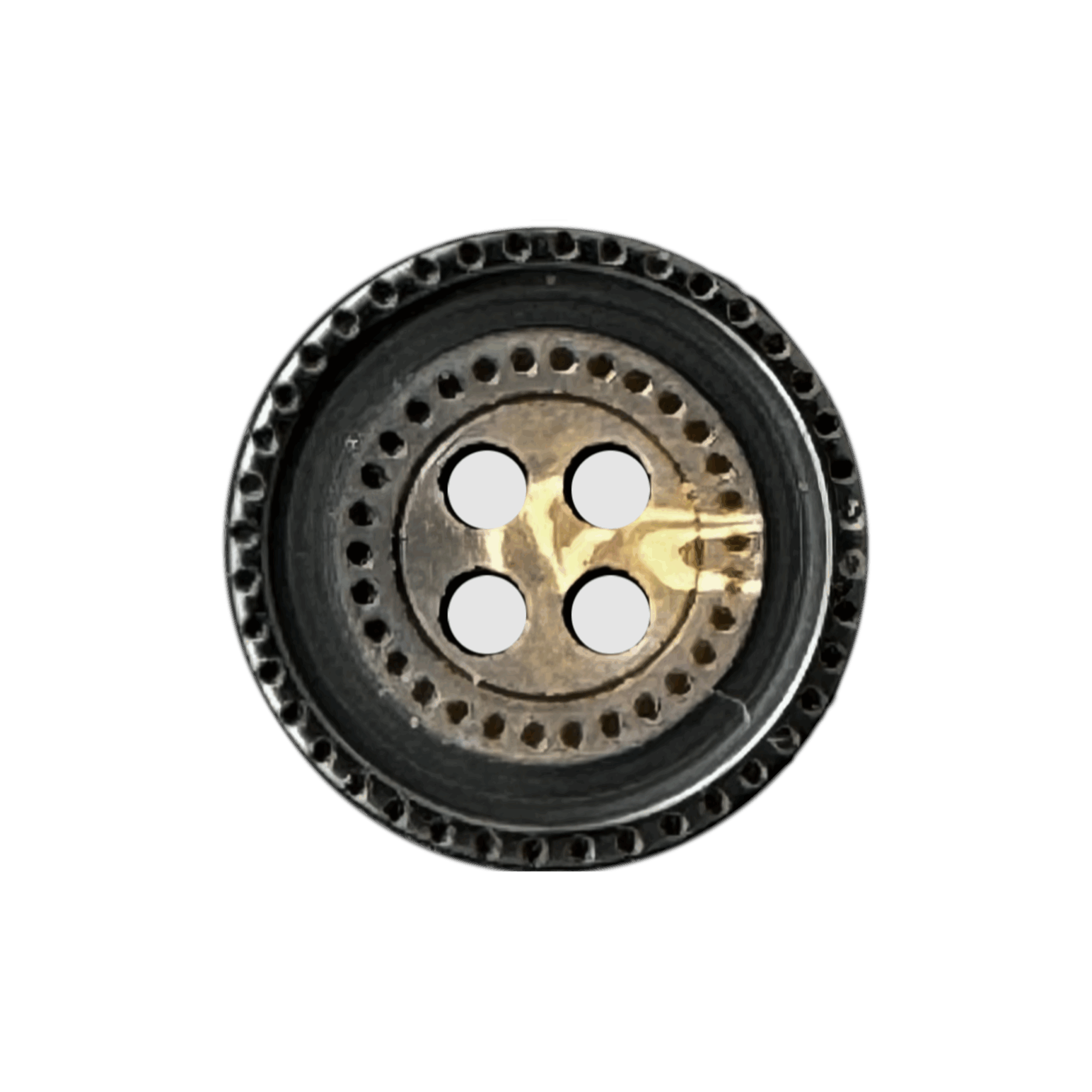 Brown Variegated 4-Hole Menswear Button with Dotted Design – Heit Wholesale