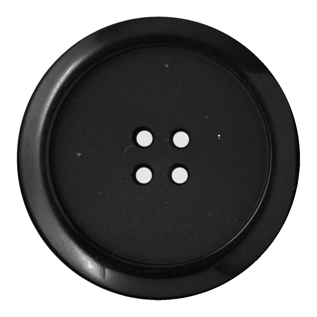 Black 4-Hole Button with Shiny Rim and Matte Center – Heit Wholesale